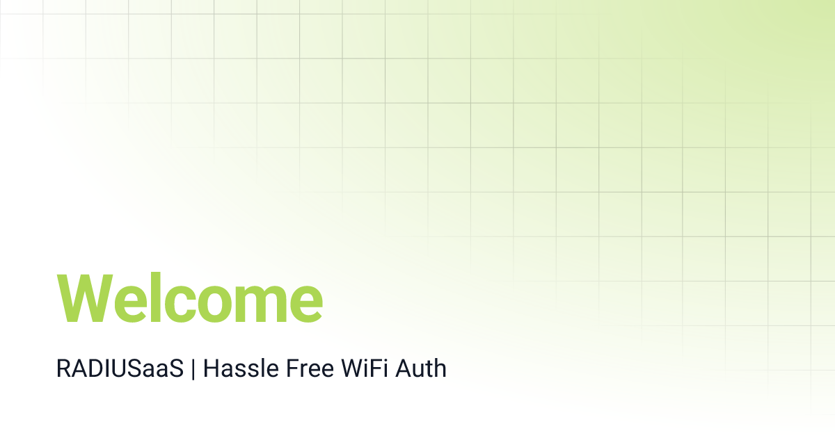 Welcome | RADIUSaaS