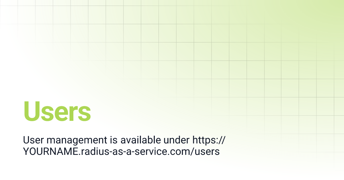 Users | RADIUSaaS