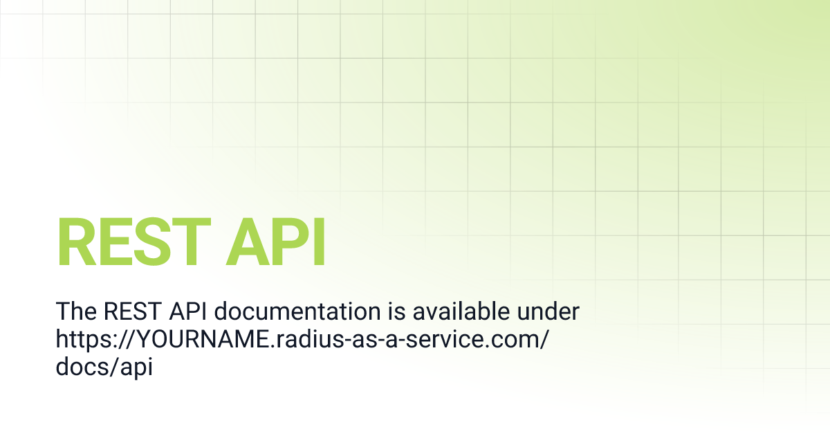 REST API | RADIUSaaS